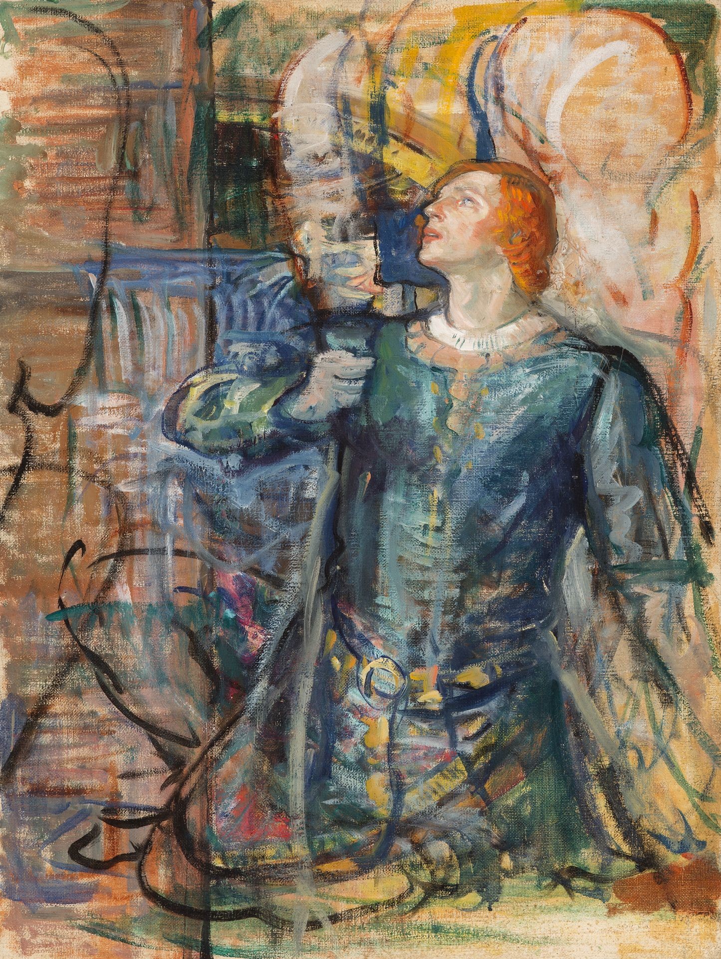 Study for "Vision of Saint Hubert in the Wood" stained glass window ...