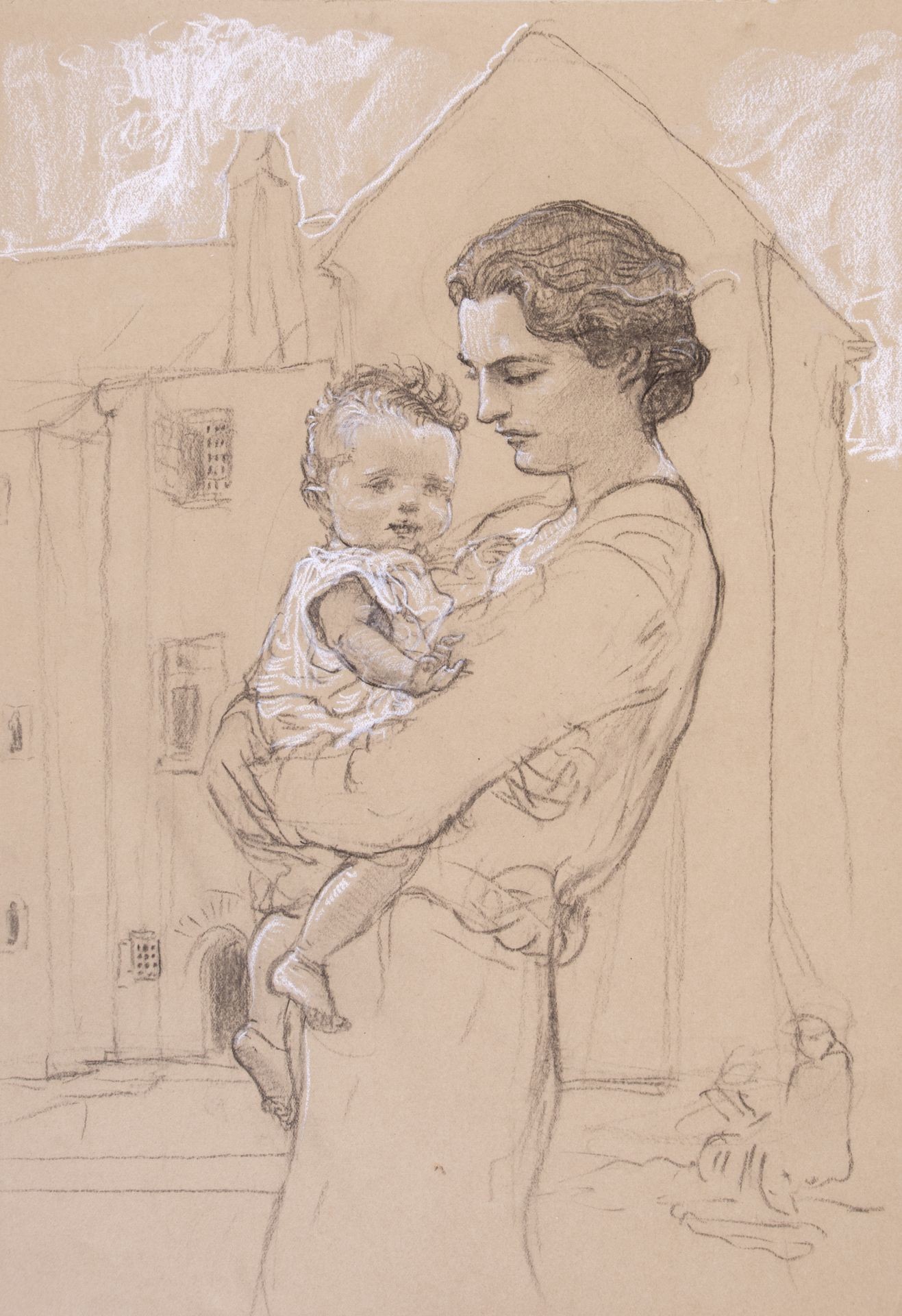 Portrait study of woman holding baby - Woodmere Art Museum