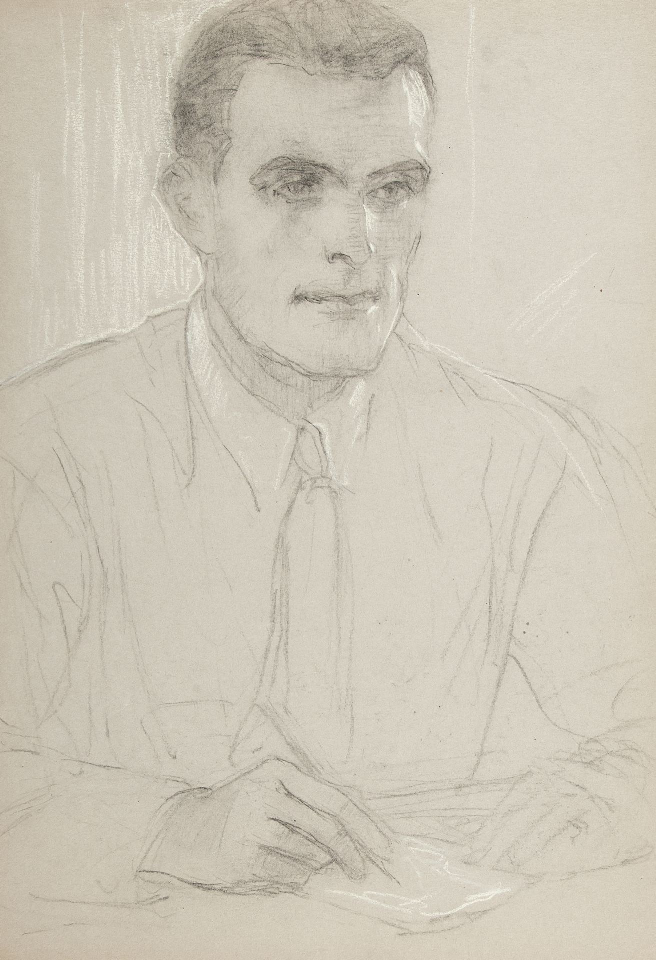 Portrait study of unidentified man writing - Woodmere Art Museum