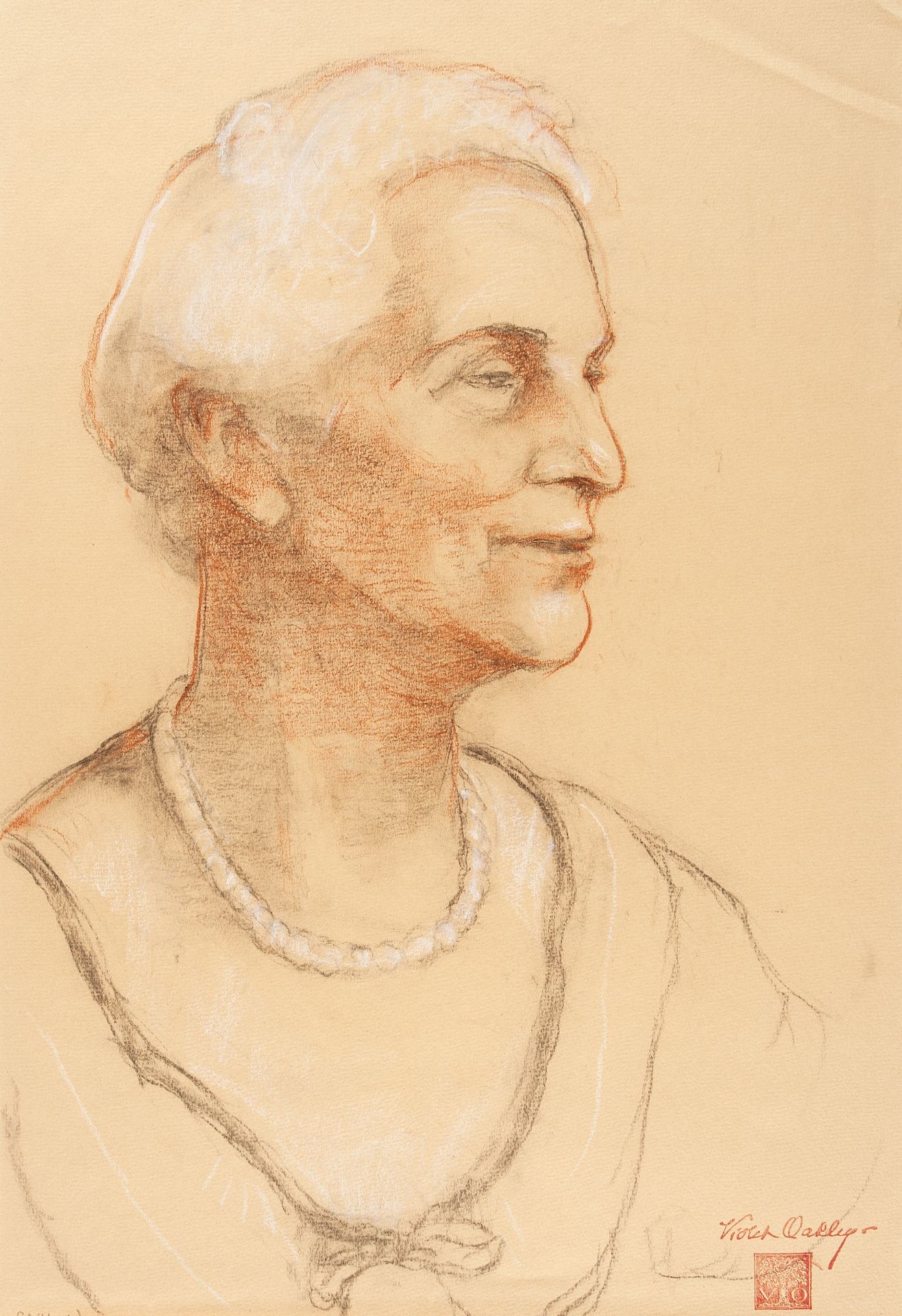 Bust portrait study of Mrs. Joseph Wasserman (née Edith Stix) in ...