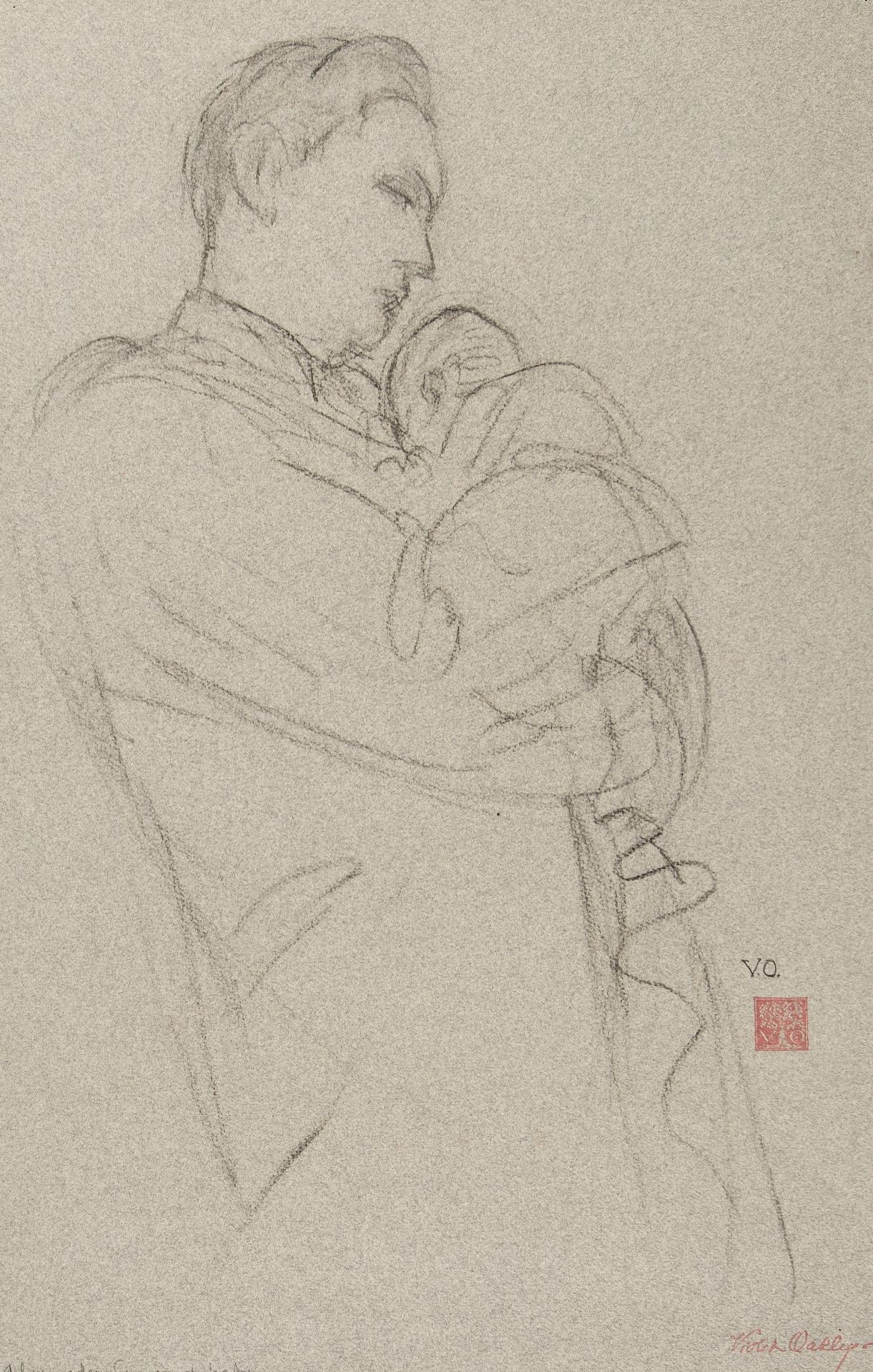 Portrait study of Alexander Crane and baby - Woodmere Art Museum