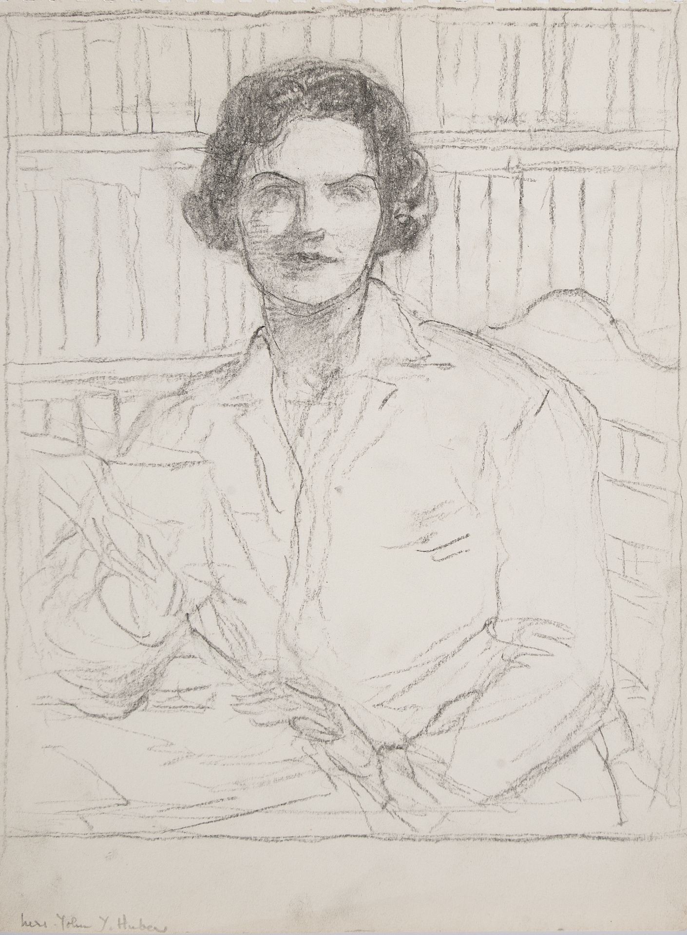 Portrait study of Mrs. John Y. Huber (Caroline Roberts Miller Huber ...