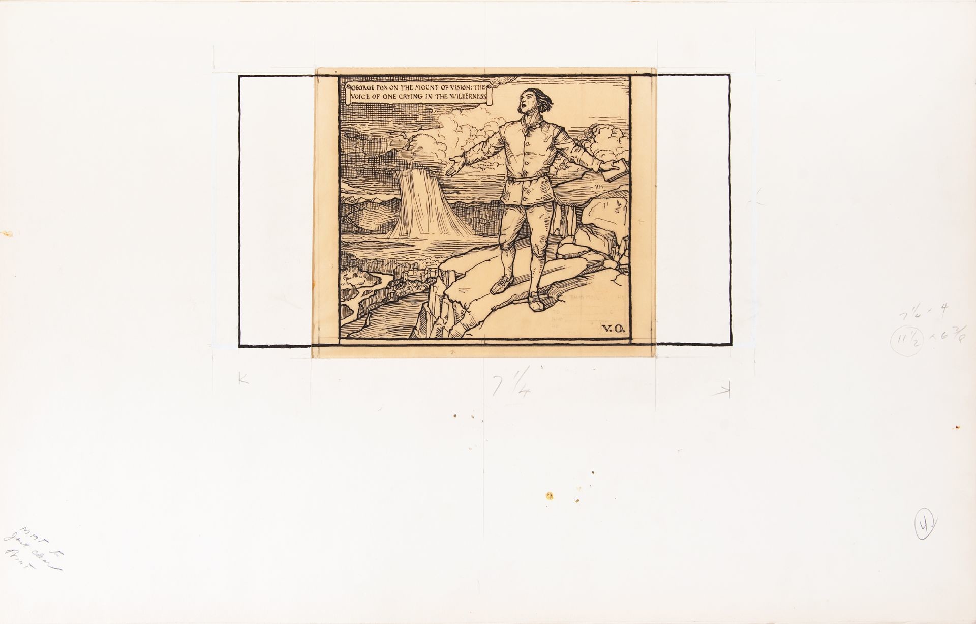 Illustration of "George Fox" mural in the Governor's Reception Room for ...