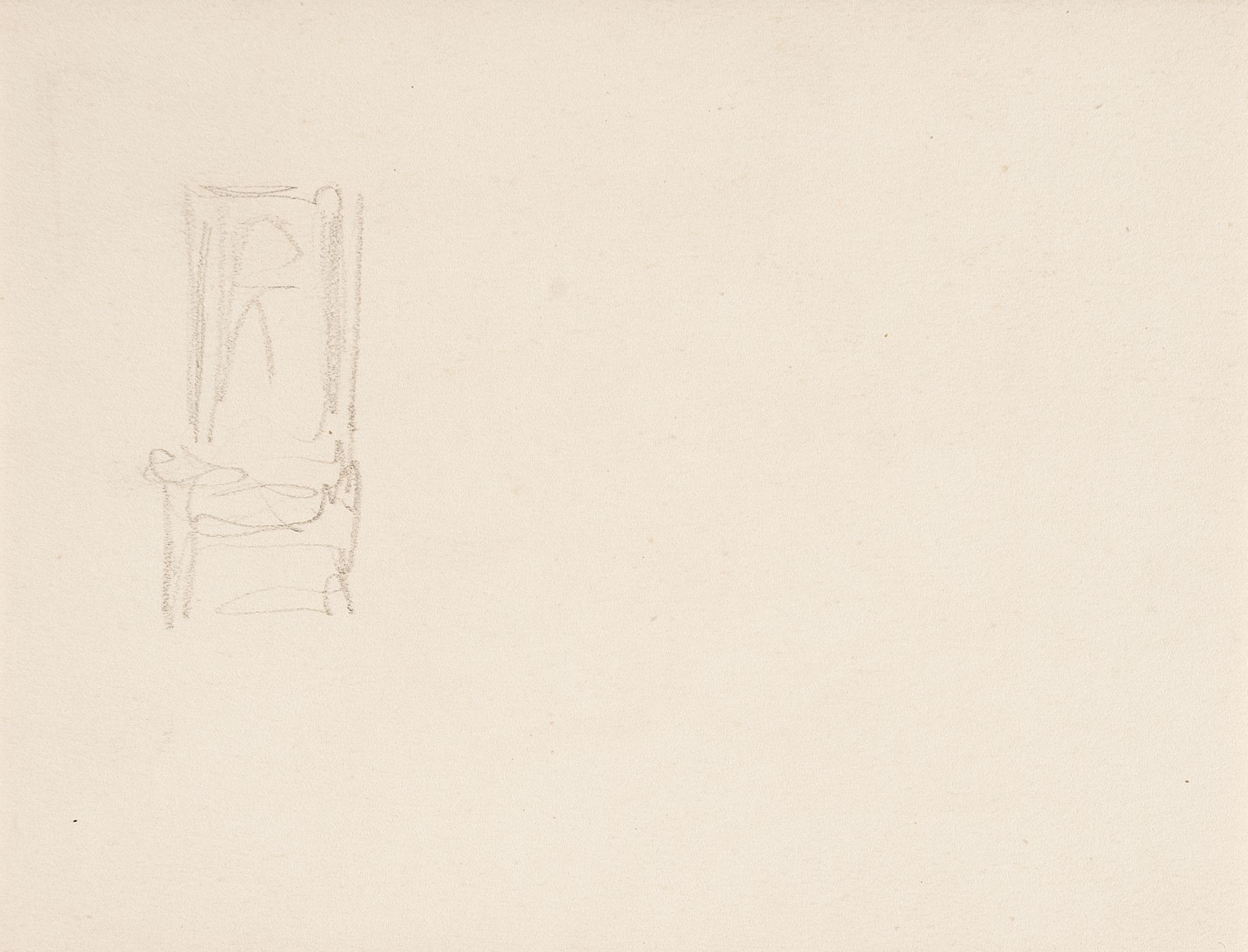 Illustration sketch of tall-back chair - Woodmere Art Museum