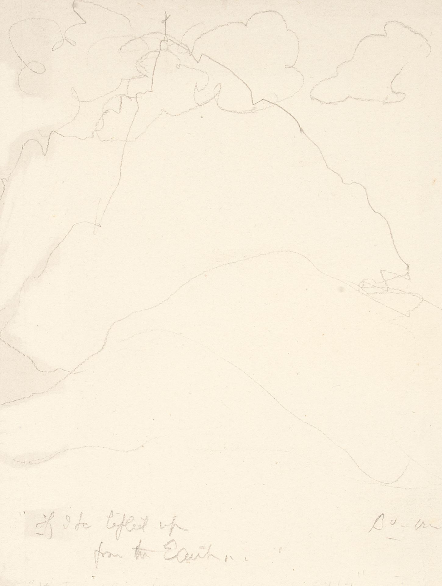 Study of distant cross atop a mountain - Woodmere Art Museum