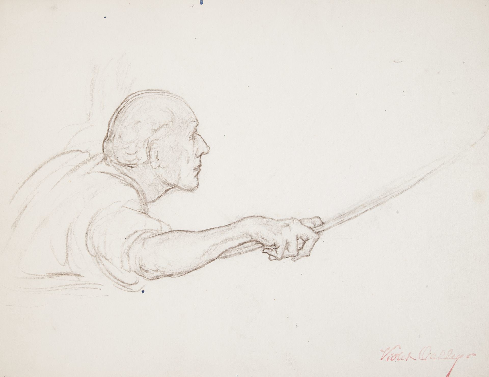 Portrait study of conductor Dimitri Mitropoulos - Woodmere Art Museum