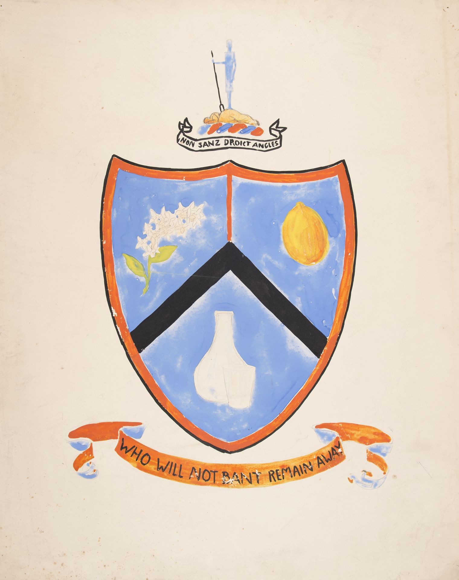 Study for heraldic shield and motto - Woodmere Art Museum